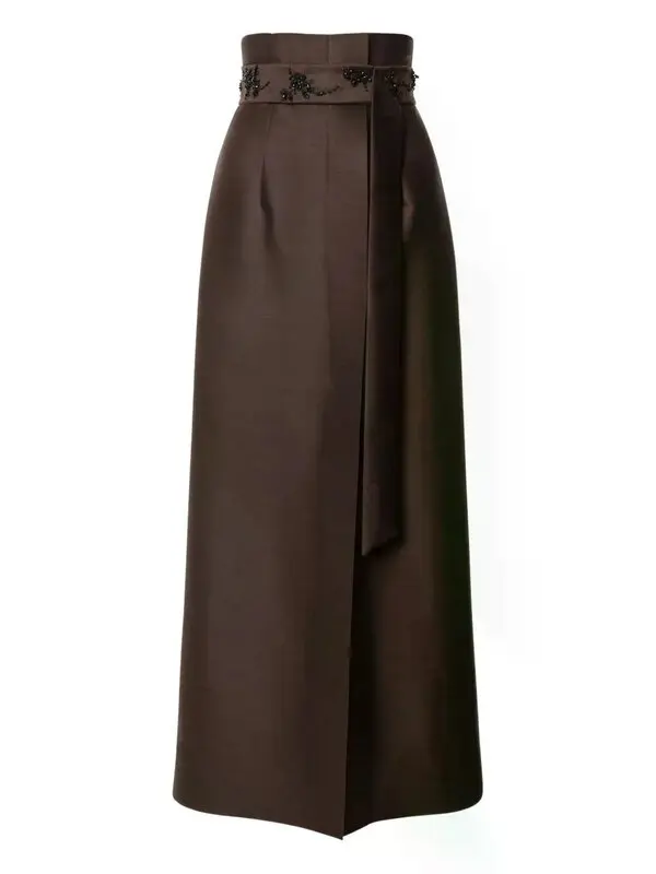 Alberta Ferretti Satin Midi Wrap Skirt