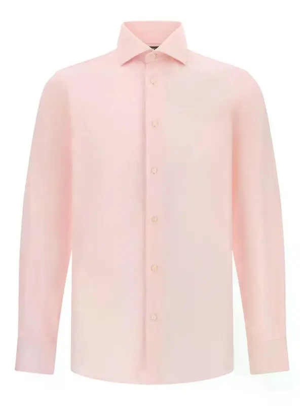 Boggi Milano Windsor-collar Cotton Shirt - Pink