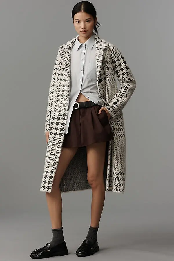 NVLT Knit Button-front Coat Jacket