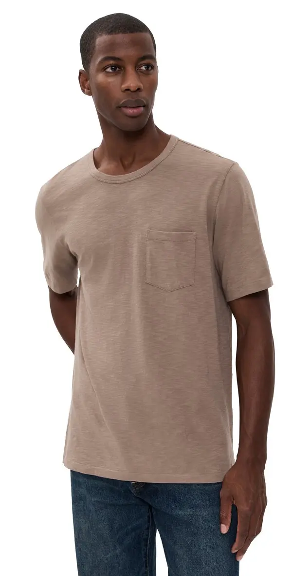 Faherty Brand Sunwashed Pocket Tee - Walnut Branch