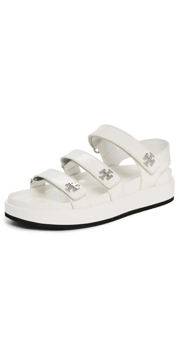 Tory Burch Kira Triple Strap Sport Sandals - Cloud / Silver