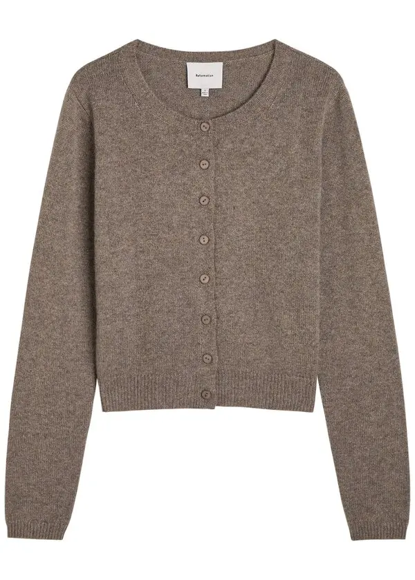 REFORMATION Clara Cashmere Cardigan - Light Brown