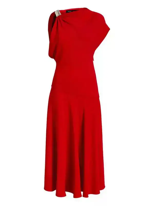 Proenza Schouler Draped One-Shoulder Midi Dress - Red - 50% Off |  Editorialist