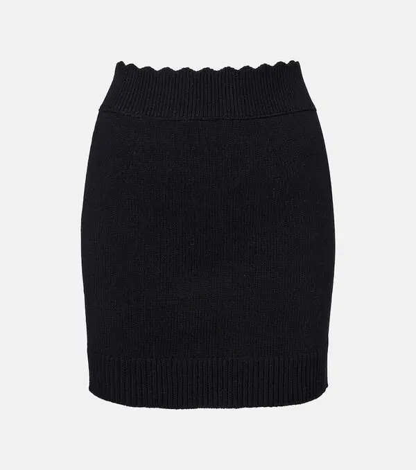 Chloé Ribbed-knit Wool And Cashmere Miniskirt - Black