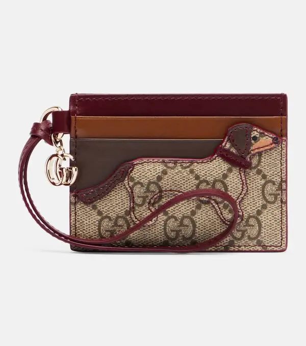 Gucci Gg Canvas Leather-trimmed Card Holder