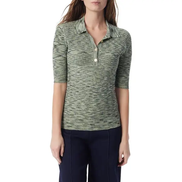 DO BY DEE OCLEPPO Cleo Space Dye Rib Polo Sweater