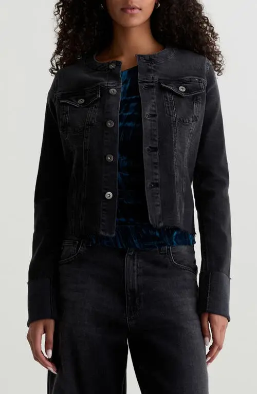Ag Robyn Fitted Denim Crop Jacket