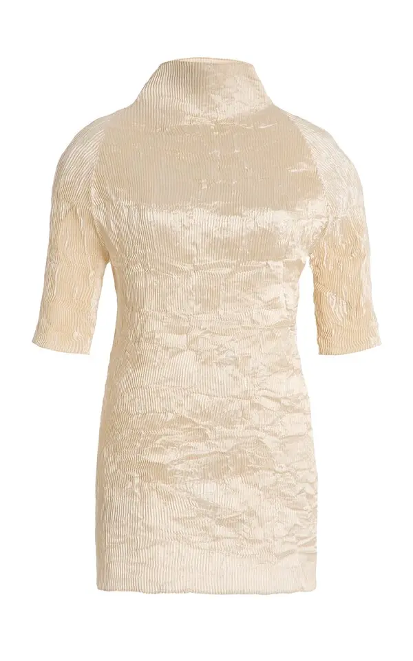 FFORME Dahlia Crinkled Satin Top - Ivory
