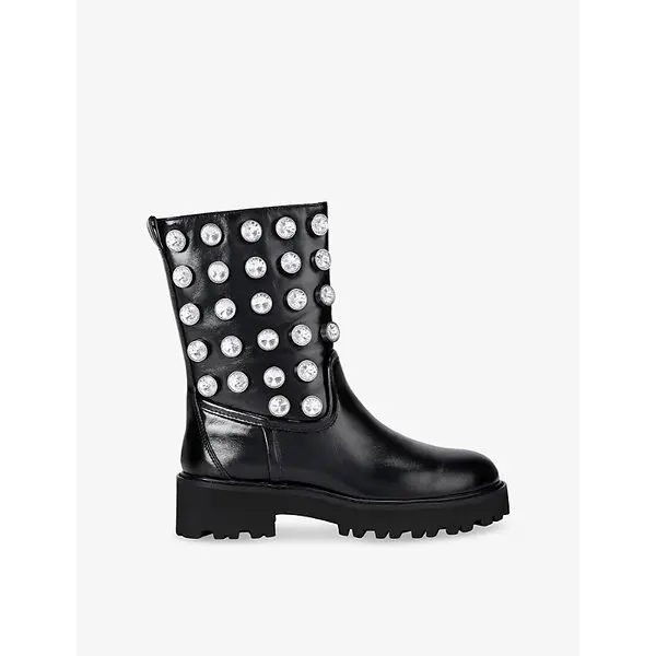 Kurt Geiger Octavia Stud Leather Ankle Boots