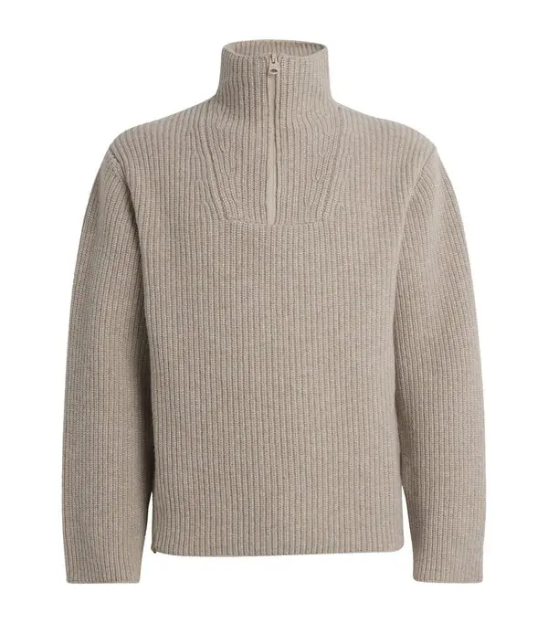 Mackage Wool Quarter-zip Sweater - Beige