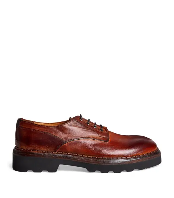 Eleventy Buffalo Leather Derby Shoes