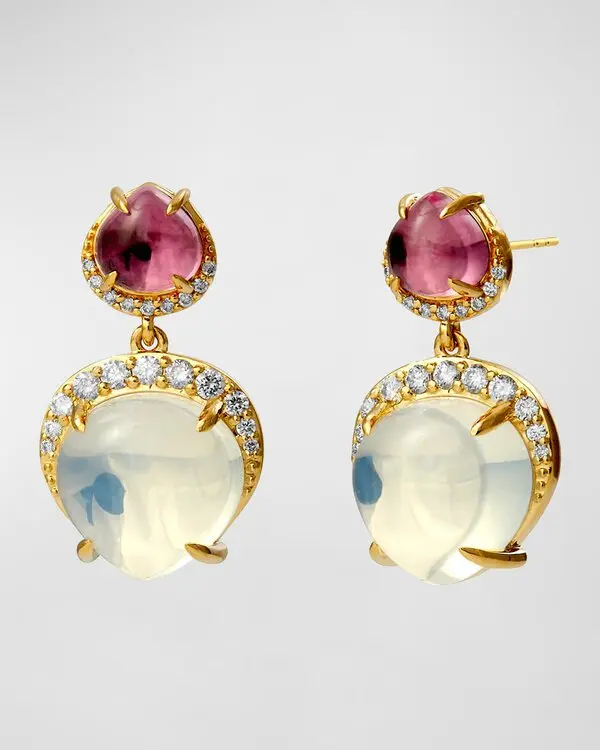 SYNA JEWELS 18k Yellow Gold Mogul Drop Earrings