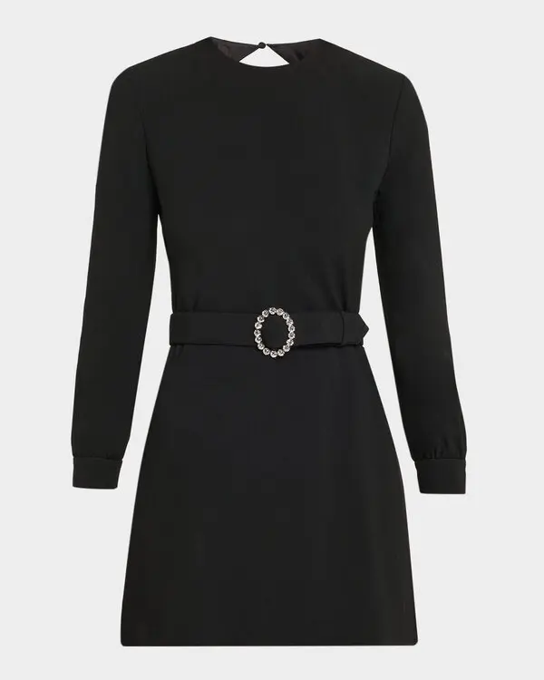 Saint Laurent Wool-cotton A-line Mini Dress