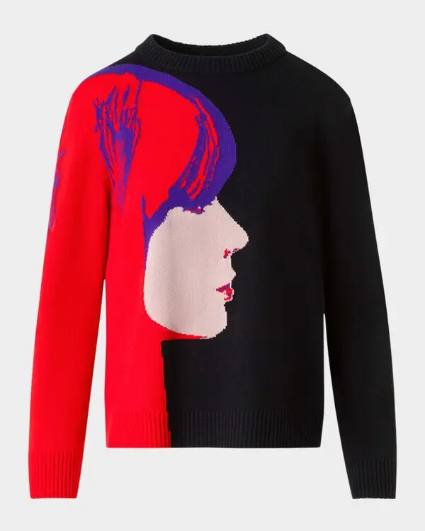 Akris Graphic Knit Merino Wool Sweater