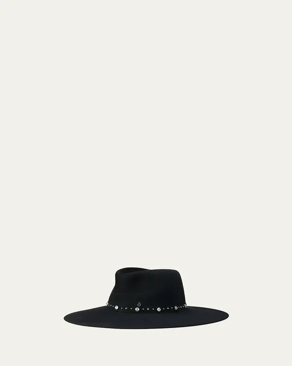 MAISON MICHEL Roy Rock Studs Fedora Hat