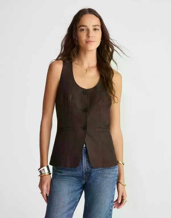 Madewell Drapey Twill Cutaway Vest