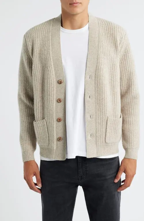 ALEX CRANE Vale Merino Wool V-neck Cardigan - Bone