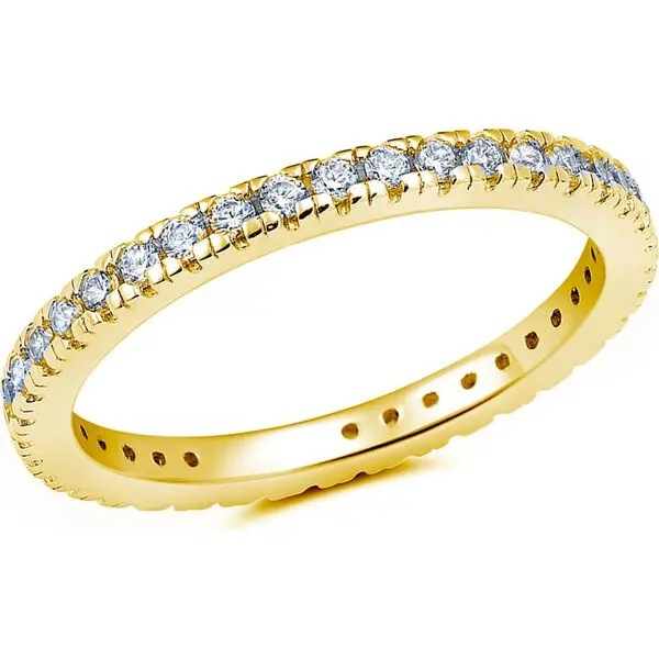 CRISLU Pavé Round Cubic Zirconia Eternity Band Ring