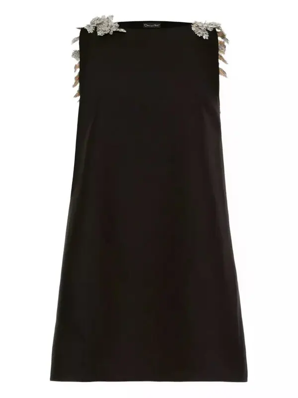 Oscar De La Renta Sequin-embellished Open-back Mini Dress - Black