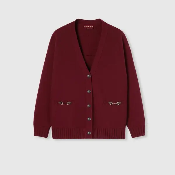 Gucci Cashmere Wool Cardigan With Horsebit