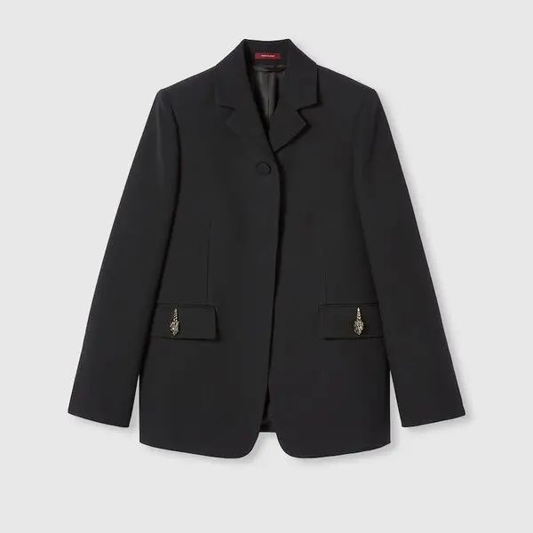 Gucci Crêpe Wool Silk Jacket With Tiger