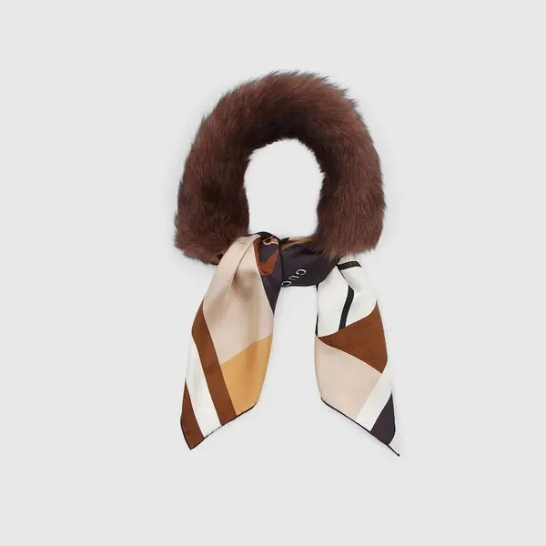 Gucci Fuzzy Fabric And Silk Neck Tie Silk