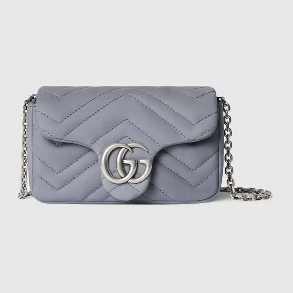 Gucci Gg Marmont Mini Shoulder Bag - Grey