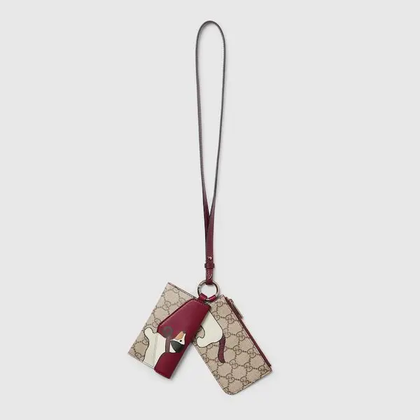 Gucci Multifunctional Lanyard With Gg Canvas And Dog Print