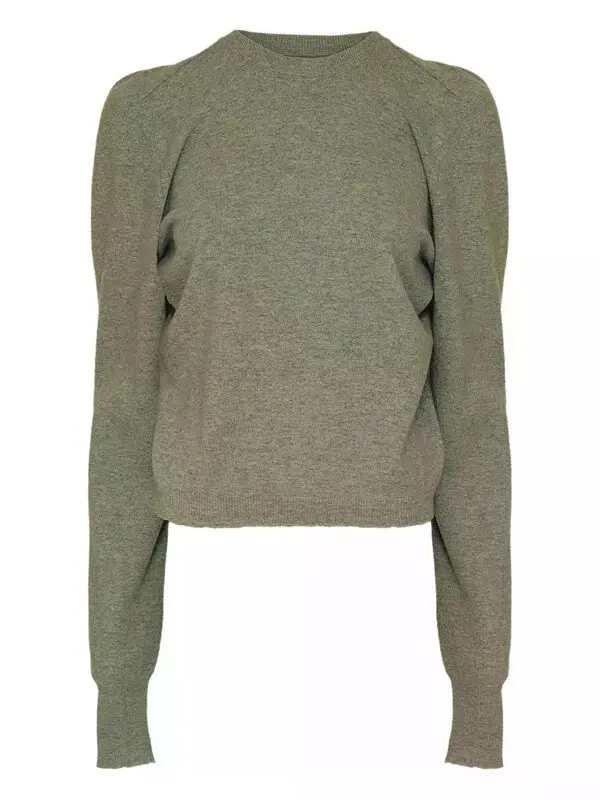 MAISON MARGIELA Puff-shoulder Wool Jumper - Green