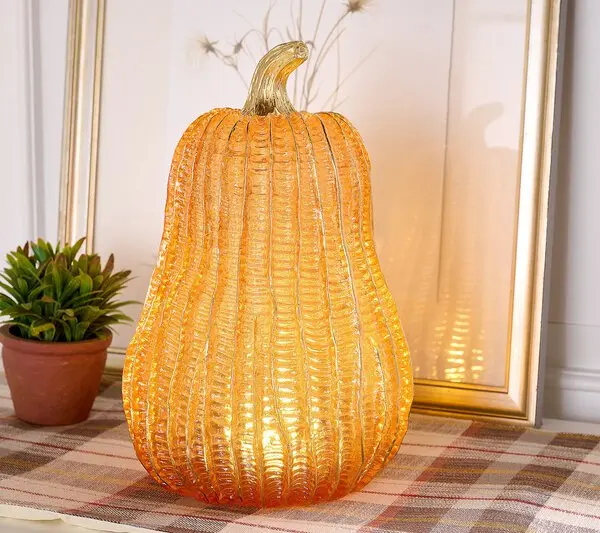 VALERIE PARR HILL 13' Illuminated Texured Pumpkin Valerie
