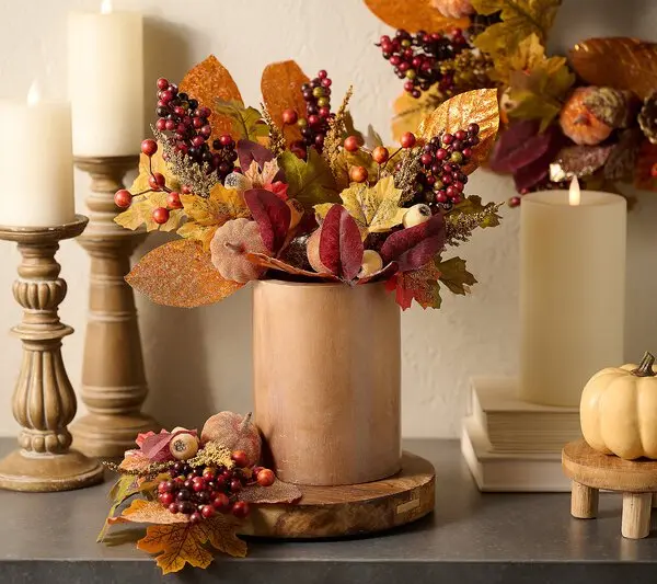 VALERIE PARR HILL Set Of 4 Beaded Pumpkin And Leaves Picks Valerie