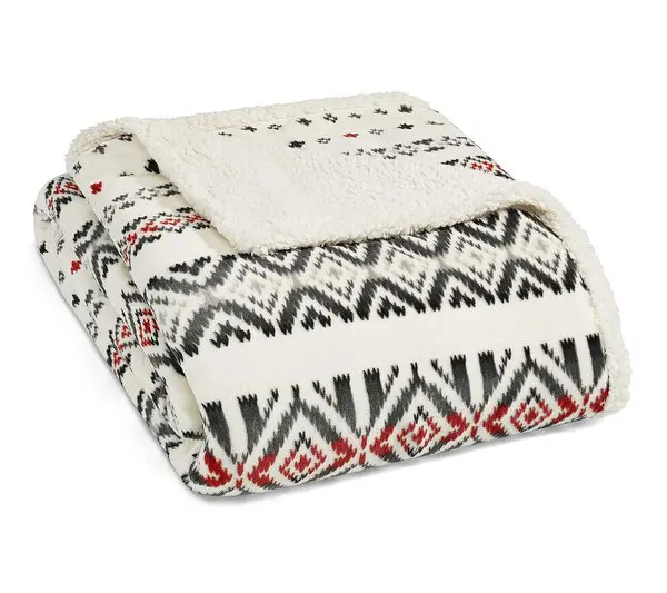 Eddie Bauer Mountain Village Plush Fleece Full/ Queen Blanket