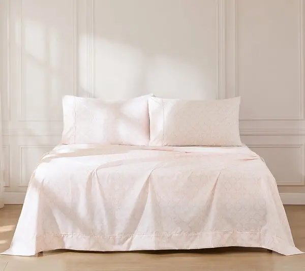 LUSH DECOR Romer Damask Sheet Set Peach 6-piece Set Full