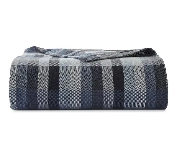 Eddie Bauer Windsor Stripe Blue Cotton Twin Bla Nket