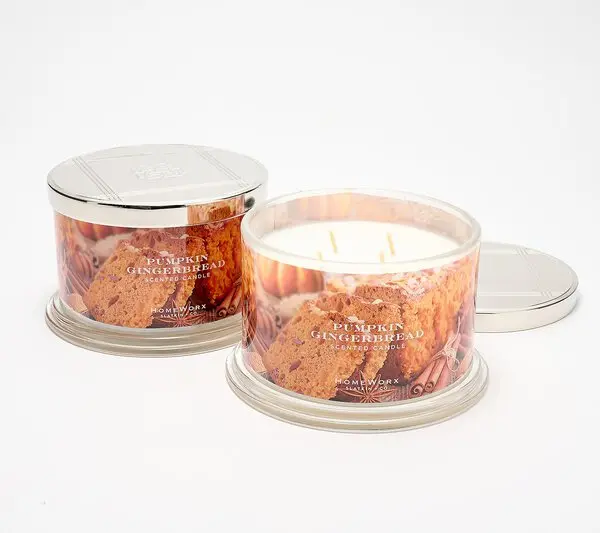 HOMEWORX BY SLATKIN + CO. As Is S/2 18oz Pumpkinginger