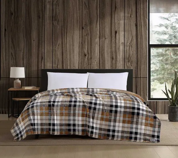 Eddie Bauer Trailhead Plaid Reversible Full/que En Blanket