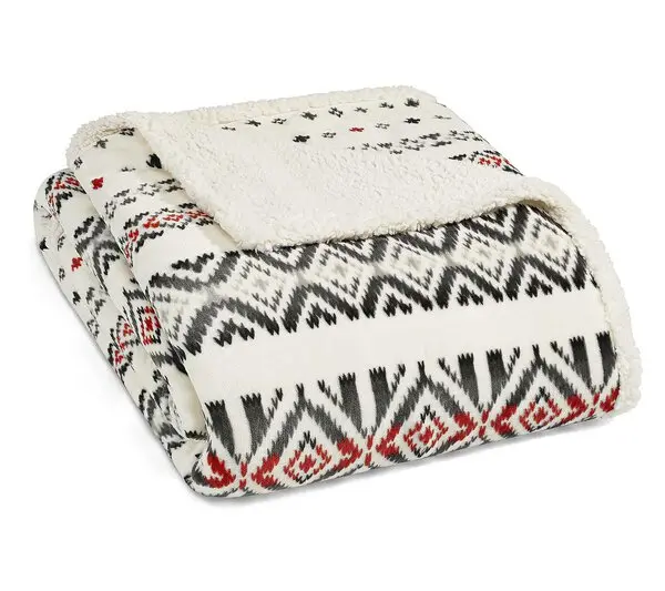 Eddie Bauer Mountain Village Plush Fleece Twinblanket