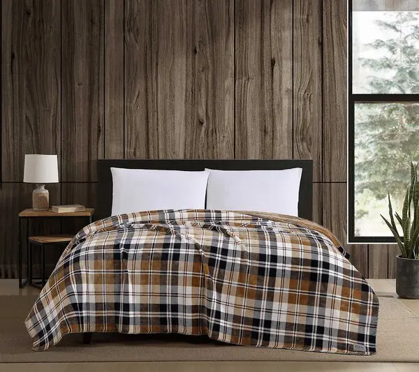 Eddie Bauer Trailhead Plaid Reversible Twin Bla Nket