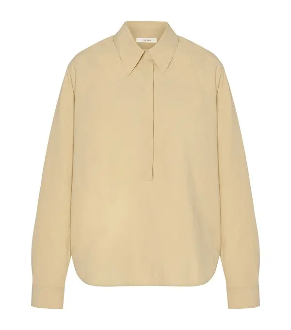 THE ROW Margan Cotton Polo Shirt - Beige