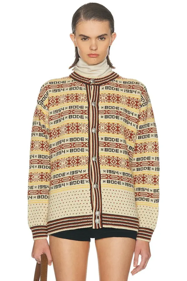 BODE Marzipan Wool Cardigan