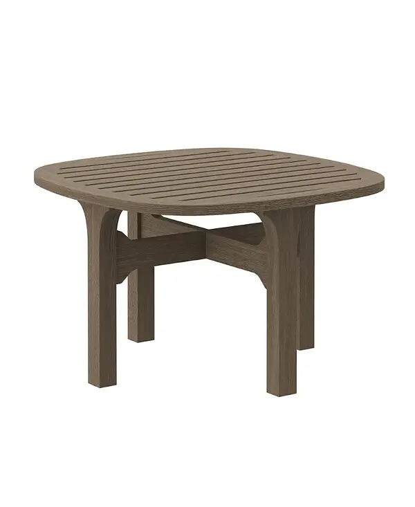 MODWAY Saratoga Square Outdoor Patio Teak Wood Side Table