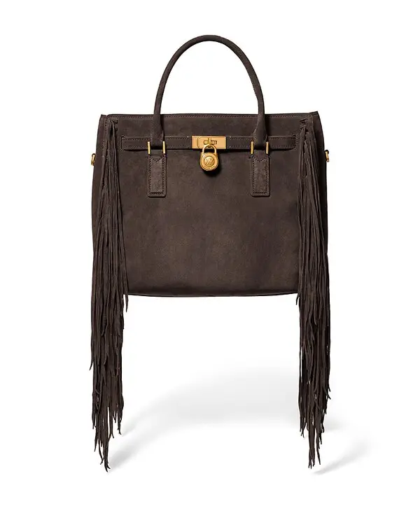 Michael Kors Hamilton Moderne Large Suede Satchel - Chocolate