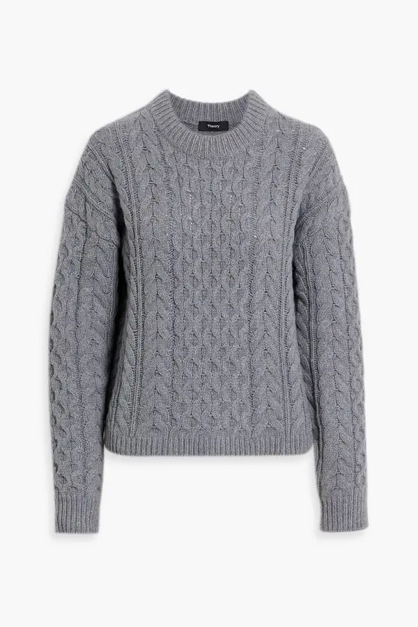 Theory Cable-knit Wool-cashmere Blend Sweater
