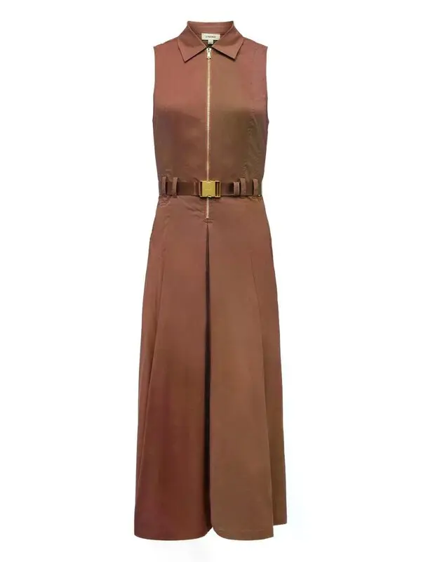 L'Agence Kolton Belted Midi Dress - Brown