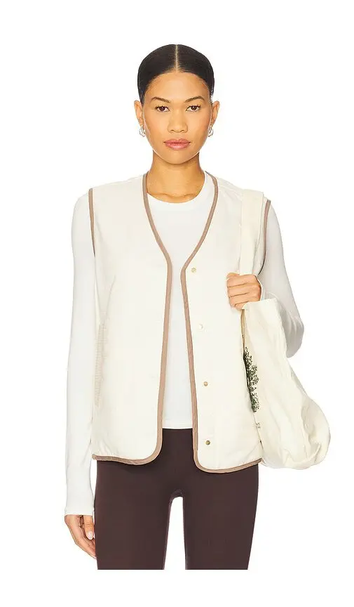 Varley Lori Reversible Gilet - Birch & Ash Taupe