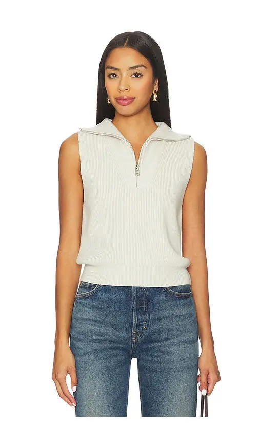 Varley Amina Half Zip Knit - Silver Birch