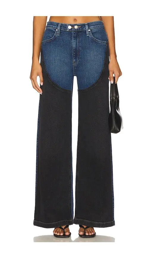 Hudson Jeans Jodie High Rise Contrast Panel Wide Leg Jeans