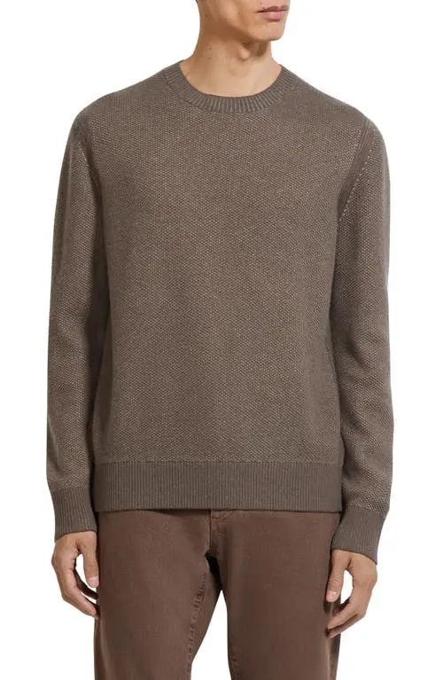 Zegna Oasi Seed Stitch Cashmere Sweater - Brown