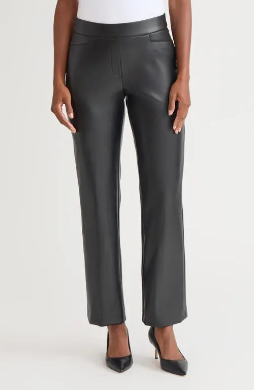 KASPER Faux Leather Pull-on Pants