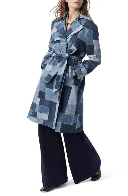 DO BY DEE OCLEPPO Cassie Patchwork Denim Trench Coat